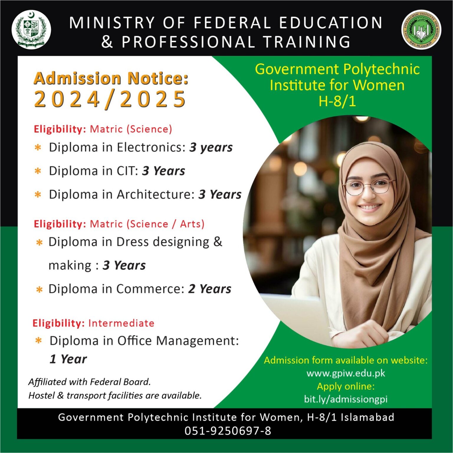 Government Polytechnic Institute for Women – H-8/1,Islamabad